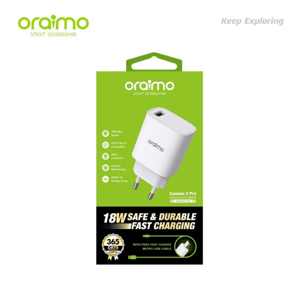 Buy Oraimo 18W Fast Charger with Cable at Best Price | ULA